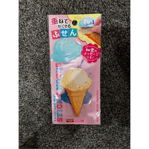 Daiso | Office | Icecream Sticky Notes Kawaiidaisocreamblue New Htf ...